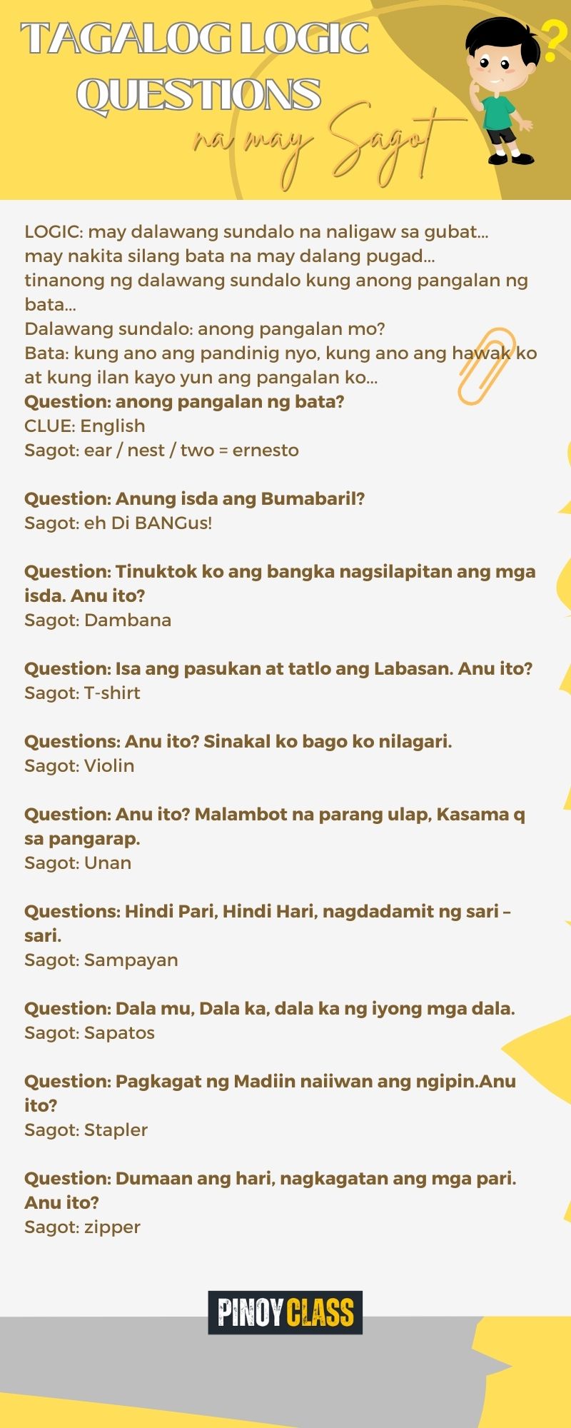 Best Logic Questions With Answer Tagalog Pinoy Class