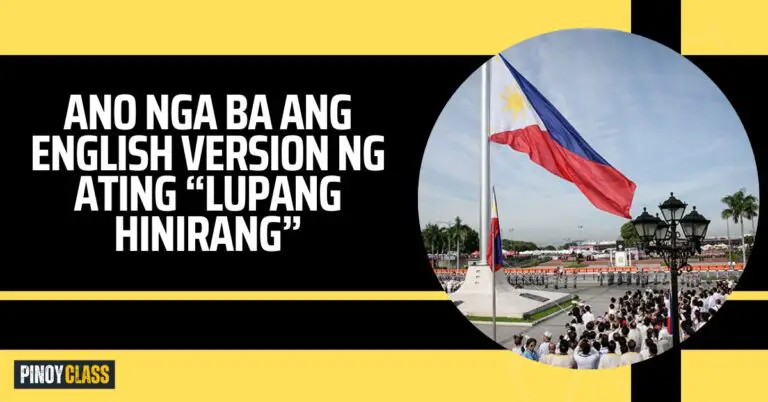 Lupang Hinirang: English Translation - Pinoy Class